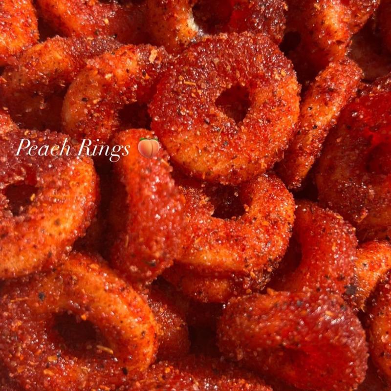 Peach Rings Enchilados w/chamoy spicy candy Snack Sweet Bonbon - TikTok ...
