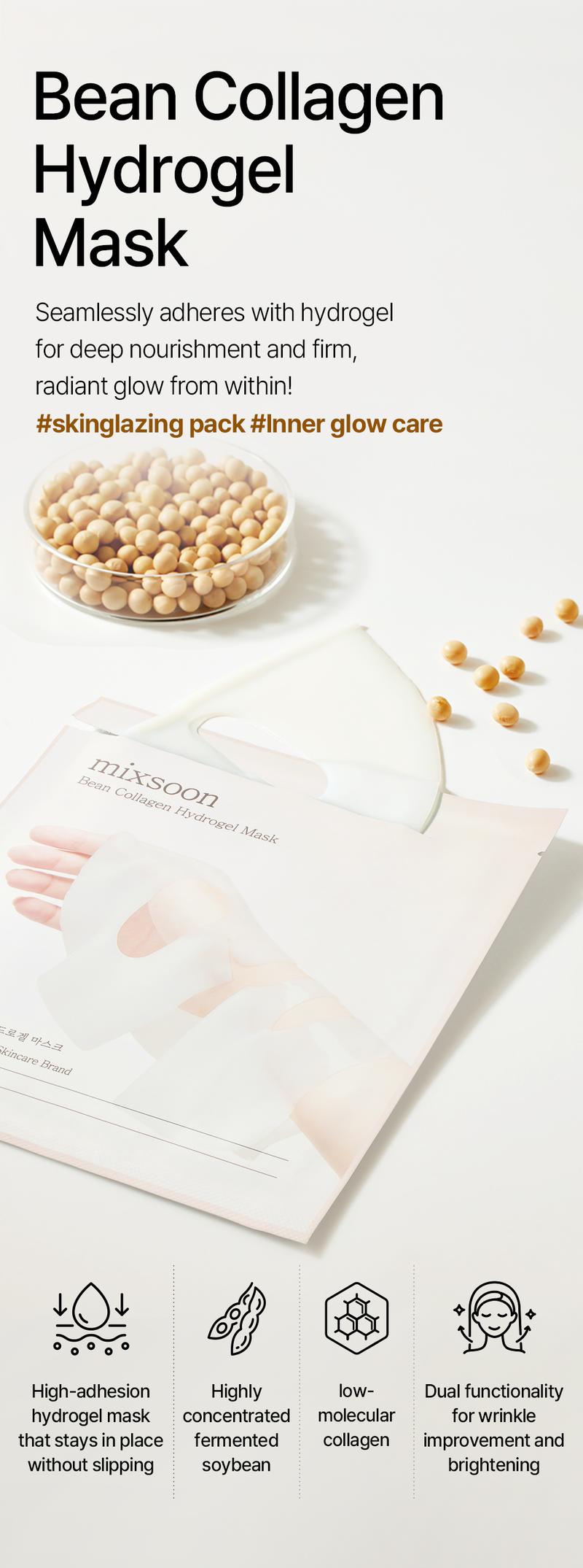 [mixsoon Official Shop] Bean Collagen Hydrogel Mask Pack 5EA - TikTok Shop
