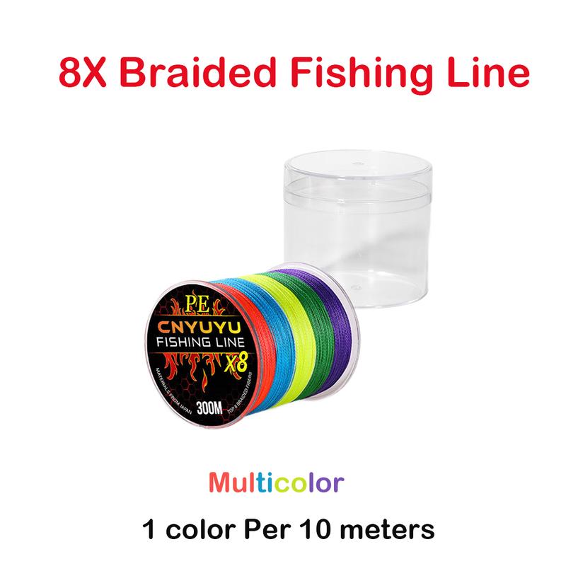 8X Multicolor Braided Fishing Line 328Yds Abrasion Resistant Smaller ...