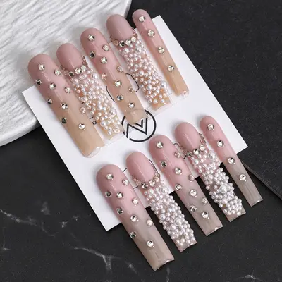 ZVNAIL L1-L20 Press ON Handmade Nail Art 10Pcs/Sets about 55mm Free ...