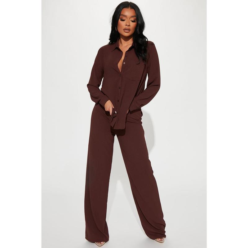 Makenzie Pant Set - Brown - TikTok Shop