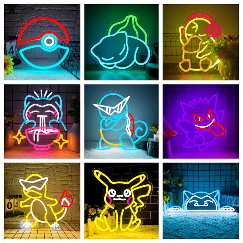 Bulbasaur Neon Signs for Wall Decor, USB Powered for Bedroo - TikTok Shop