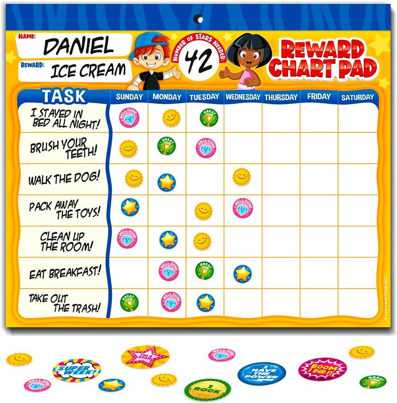 Reward Chart System for Kids - 26 Chore Charts & 2800 Stickers to ...