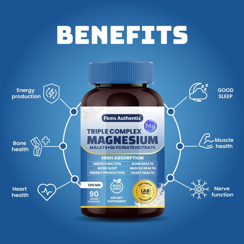 300mg Magnesium 3 in 1 Triple Combination - Magnesium Glycinate ...