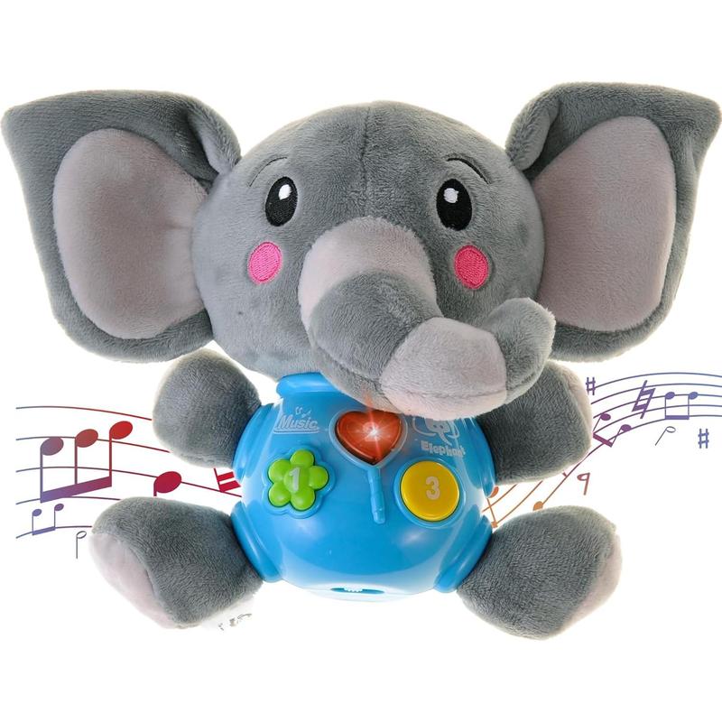Plush Elephant Music Baby Toys 0-6 Months 6-12 Months Light Up - TikTok ...