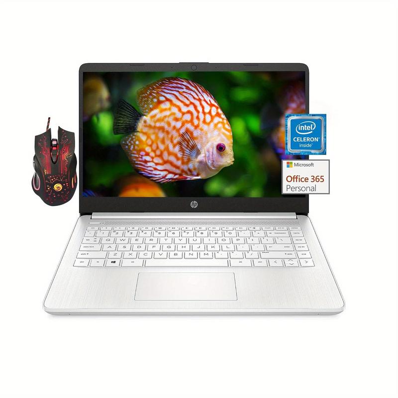 HP 14" White Ultral Light Laptop, for Students and Business, Intel Quad ...