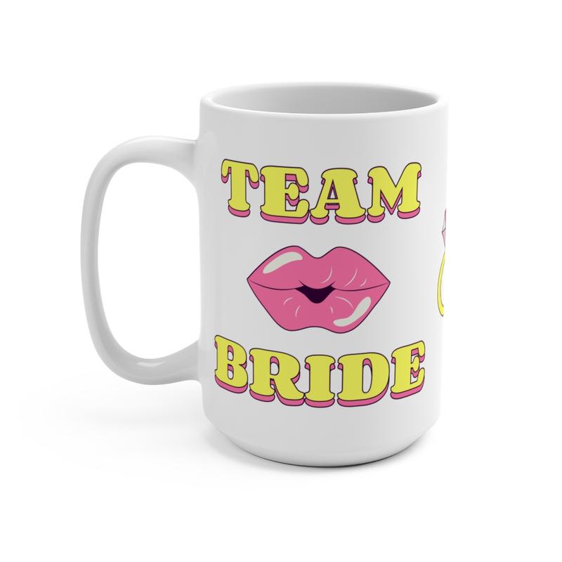 Team Bride Ceramic Mug, 15 Ounce Coffee Cup for Tea Drinker Reuse ...