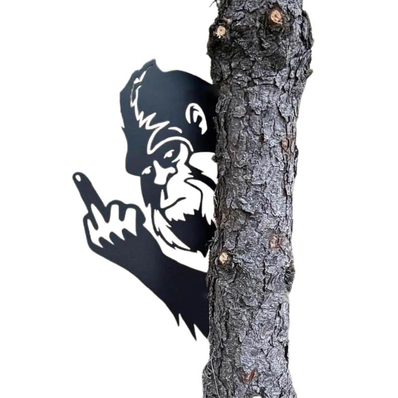 Peek a Boo Flipping Off Metal Sign – Peeping Animal Wall Art Ornament ...