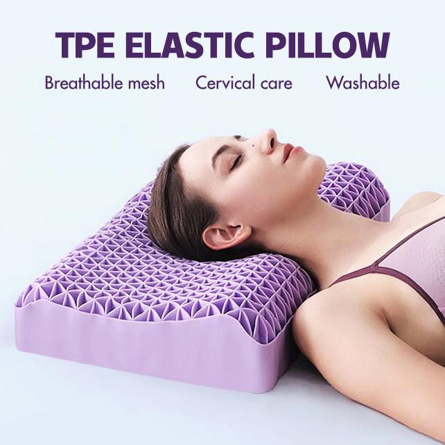 H&D TPE Elastic Pillow for Neck & Shoulder Pain Relief - 100% Elastic ...