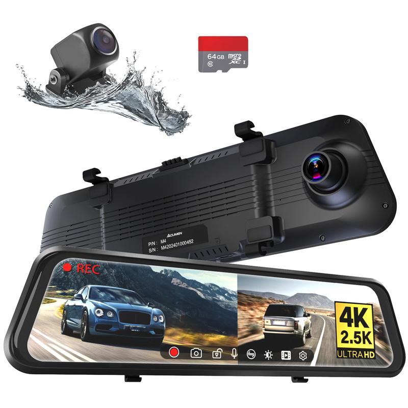 Acumen M4 Mirror Dash Camera (2ch: 4K+2.5K, 3ch/4ch: 1080p) - TikTok Shop
