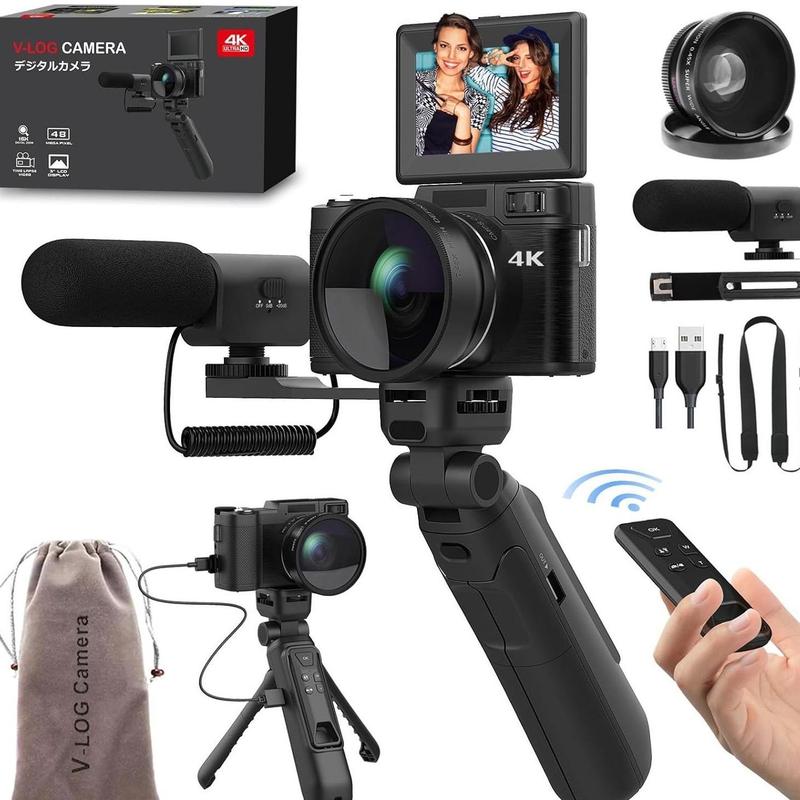 4K Digital Camera with Creator Accessory Kit 48MP Remote Control ...