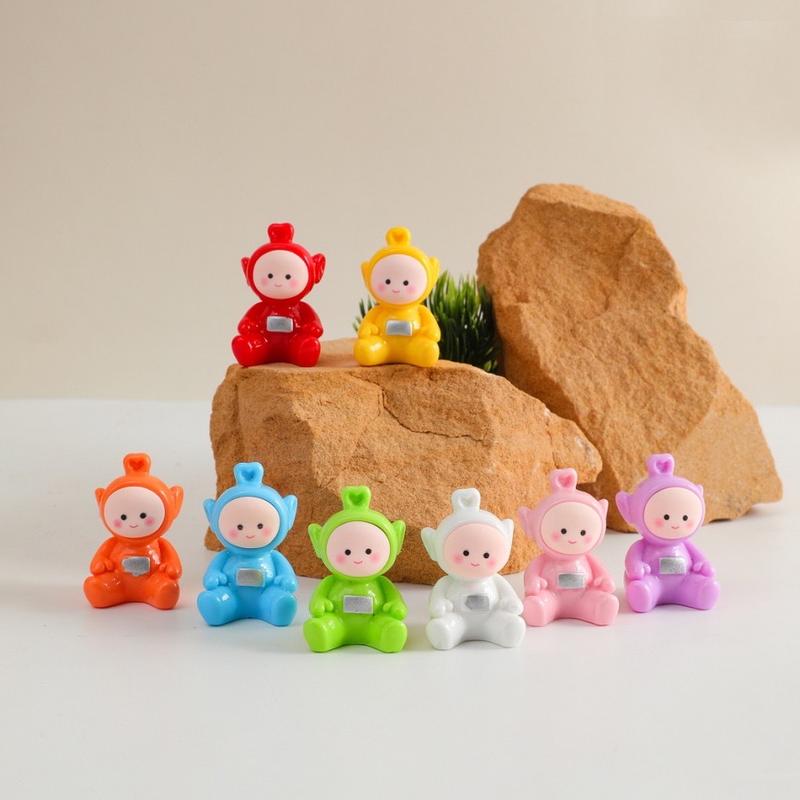 8 Teletubbies mini decor miniature figurines decorations - TikTok Shop