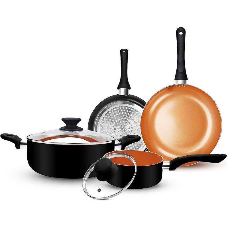 6pcs Cookware Set Ceramic Nonstick Soup Pot/Sauce Pan/Frying Pans Set ...