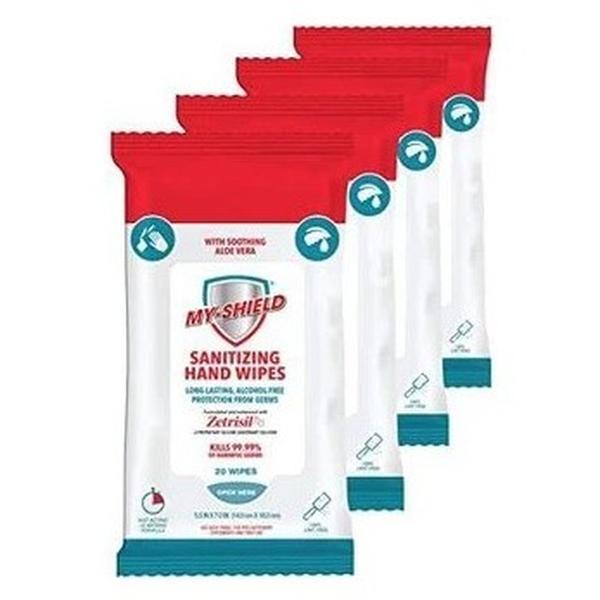 My-Shield Sanitizing Travel-size Hand Wipes 20 Count 4 Pack for ...