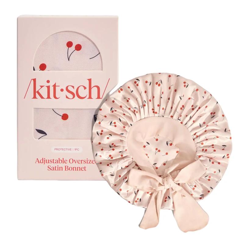 Kitsch Cherry Print Oversized Satin Bonnet - TikTok Shop