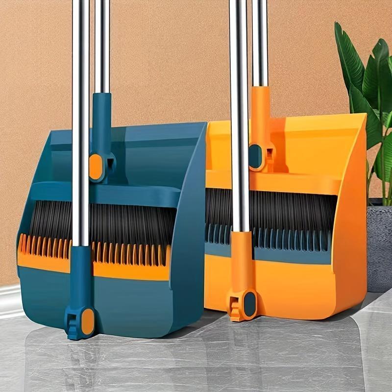 One set, household broom and dustpan set, long handle floor cleaning broom dustpan set ...