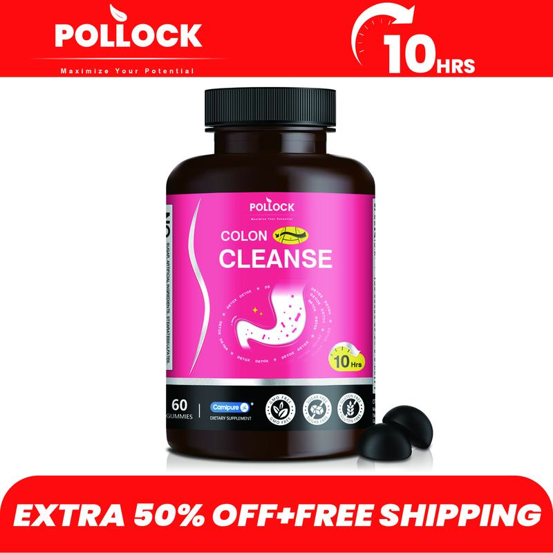 POLLOCK Colon Cleanse Gummies - 60 Count with Green Yerba Natural ...