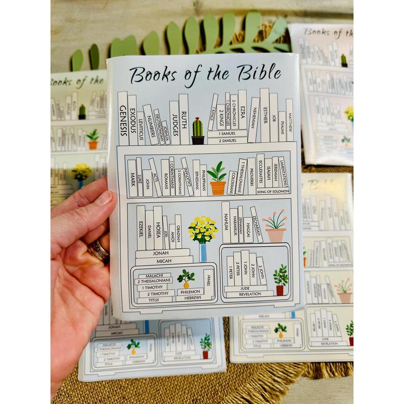 Books Of The Bible Tracker Sticker, Bookshelf Bible Books Sticker ...