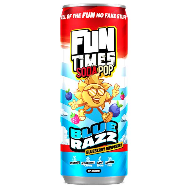 Fun Times Soda Pop Blue Raspberry | 12 Pack | 12 FL OZ | All-Natural ...