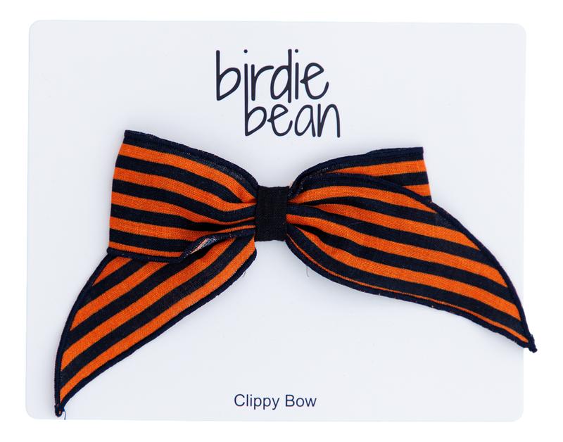 Orange/Black Stripe Clippy Bow - TikTok Shop