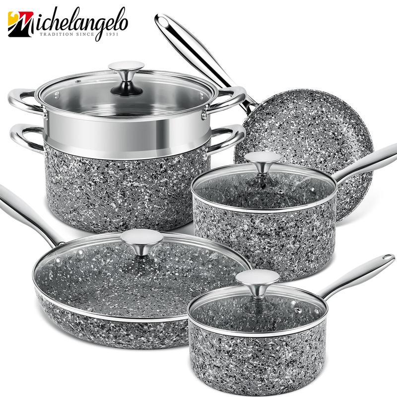 MICHELANGELO Stone Cookware Set 10 Piece, pots pans set, Ultra - TikTok ...