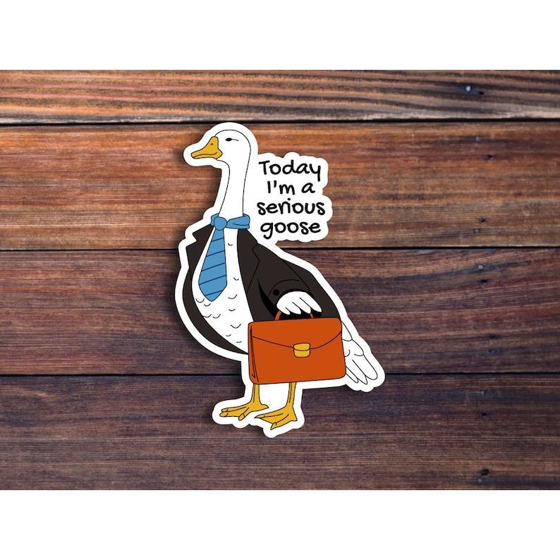 Serious Goose Sticker, Funny Sticker, Waterproof Vinyl Decal - TikTok Shop