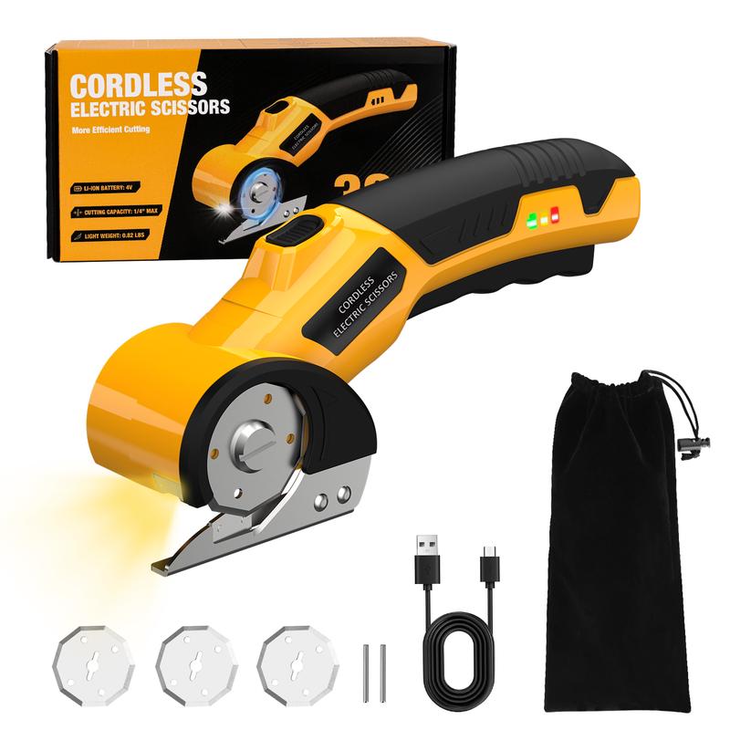 Cordless Electric Scissors 4V – Rechargeable Heavy Duty Cutter with ...