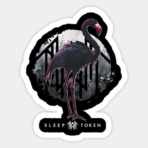 Sleep Token Flamingo fan art sticker, metal music sticker, bumper ...