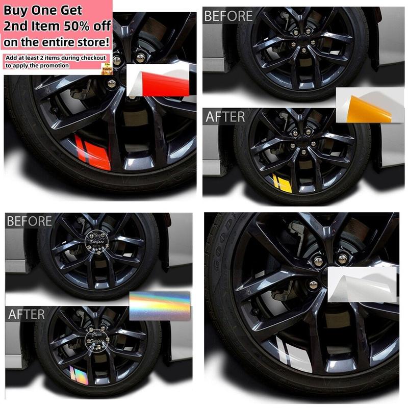 6 Pcs Reflective Car Wheel Rim Decal Sticker - Universal Vinyl - TikTok ...