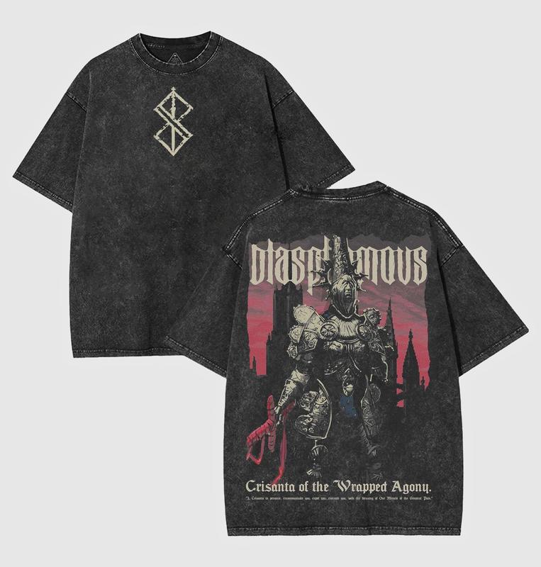 Blasphemous Crisanta Men's Washed Short Sleeved Top, Unisex Game Shirt ...