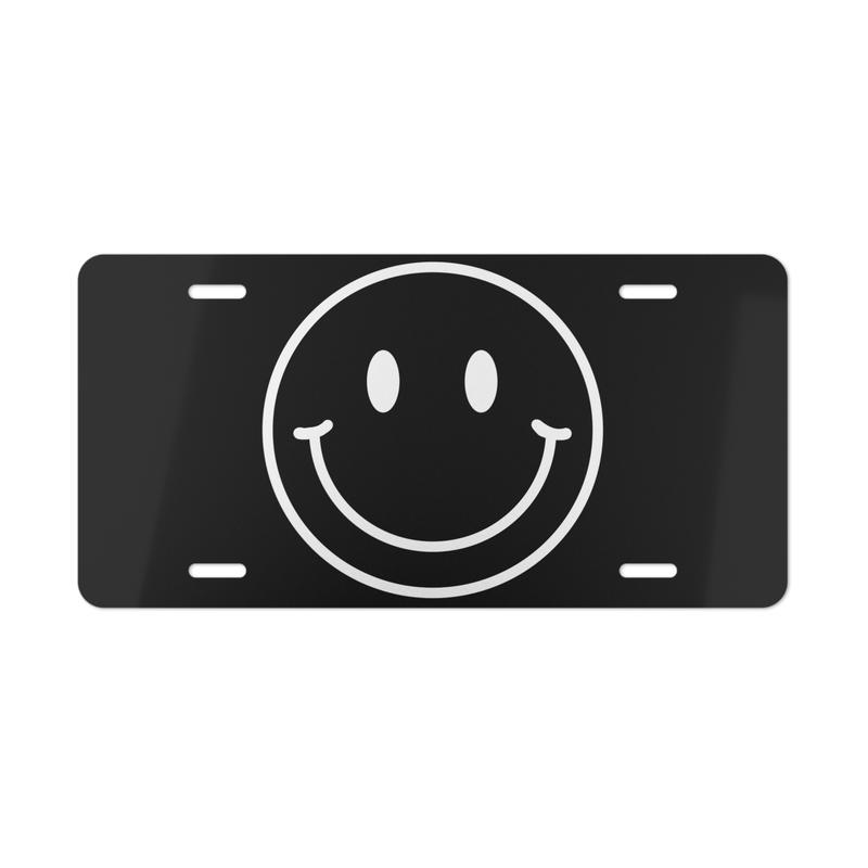 Smiley Face Black License Plate, High quality Vanity Plate Made in USA ...