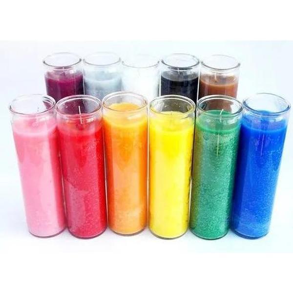 Glass 8" Candle - 7 Day Candle in Various Colors - Elegant Design for ...