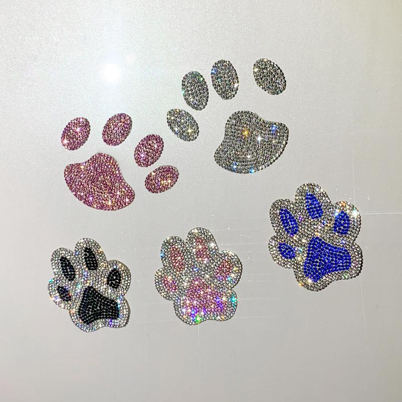 Cute Diamond-Studded Paw Print Decals for Car, Adorable Bear - TikTok Shop