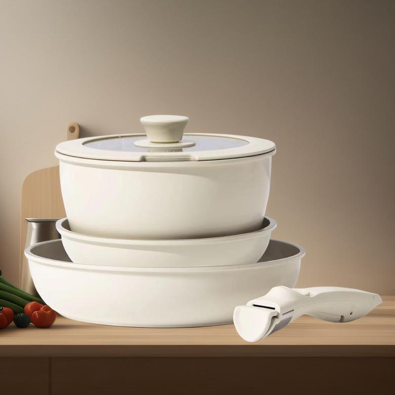 Redchef 5-Piece Ceramic Non-Stick Cookware Set with Detachable - TikTok ...