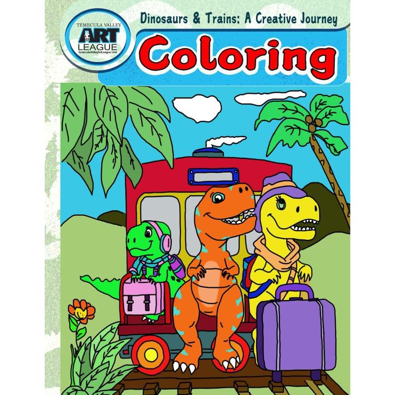 Children Coloring Book Dinosaurs and Trains young children: Created ...