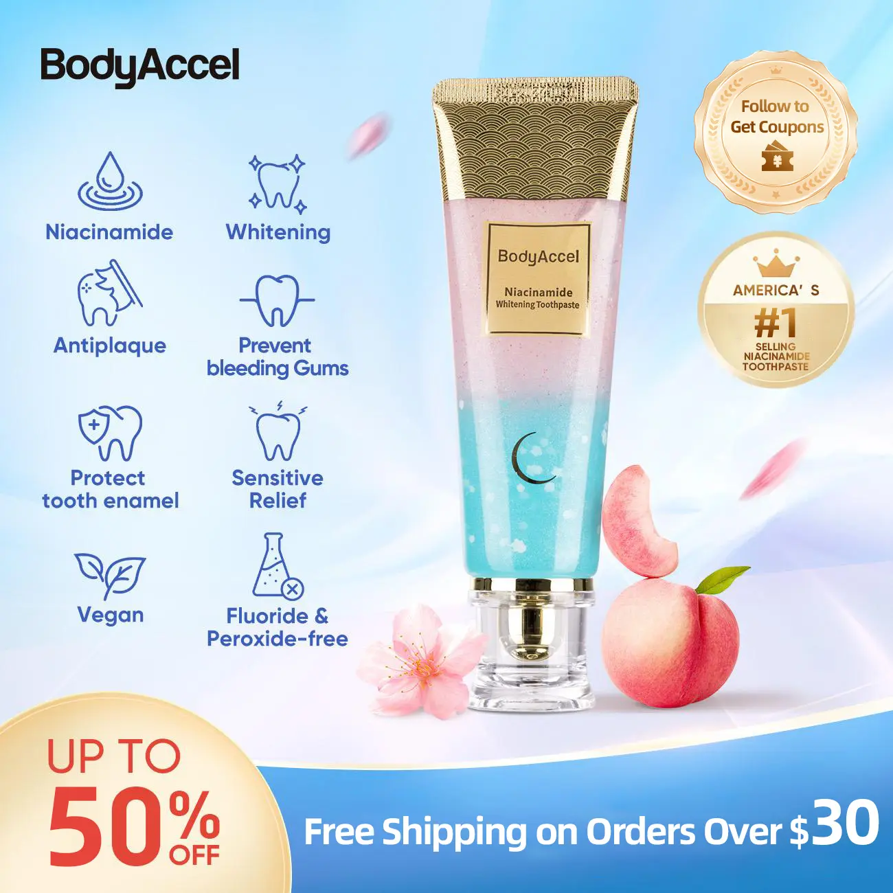 【Triple Whitening】NiacinamideWhitening Toothpaste Mint Oral-max Remove ...