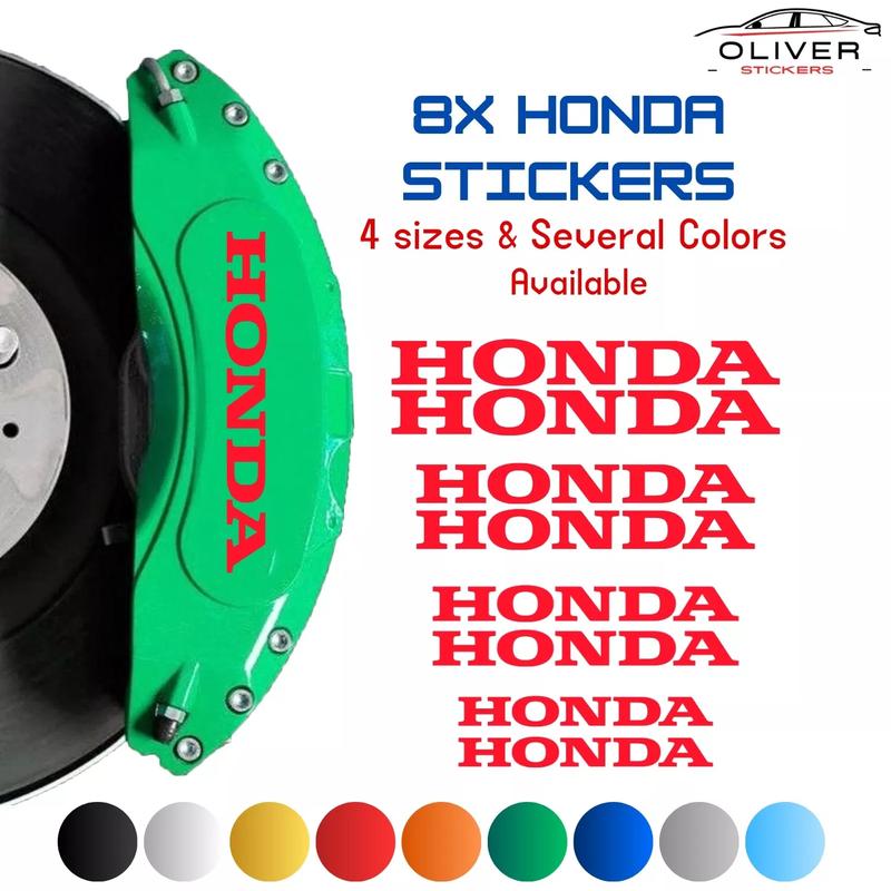 8x Honda Brake Calipers Decal Stickers for Car - TikTok Shop