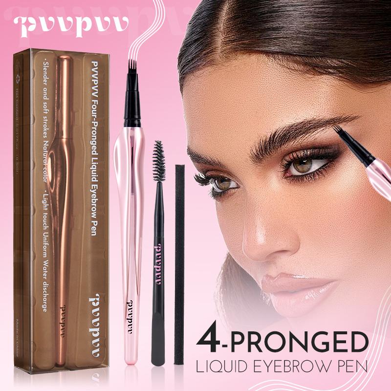 PVVPVV Upgraded Four-Pronged Liquid Eyebrow Pen, Ergonomic Design Hair ...
