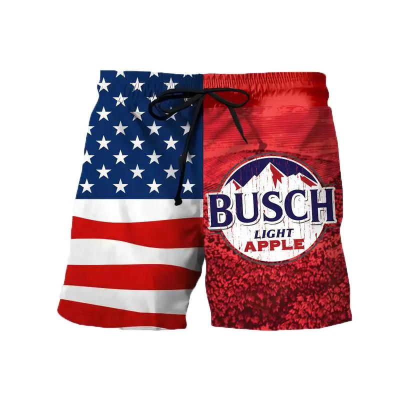 4 STYLE Busch Apple Hawaiian Shorts, Tropical Beer Beach Shorts, Funny ...