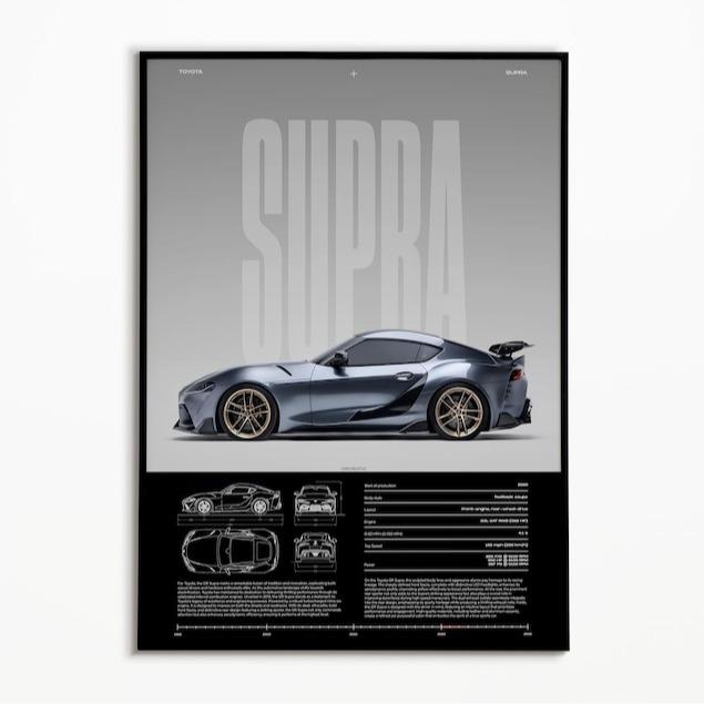 Supra 90s JDM Street Racing Car Print – Iconic Tuner Poster for Garage ...