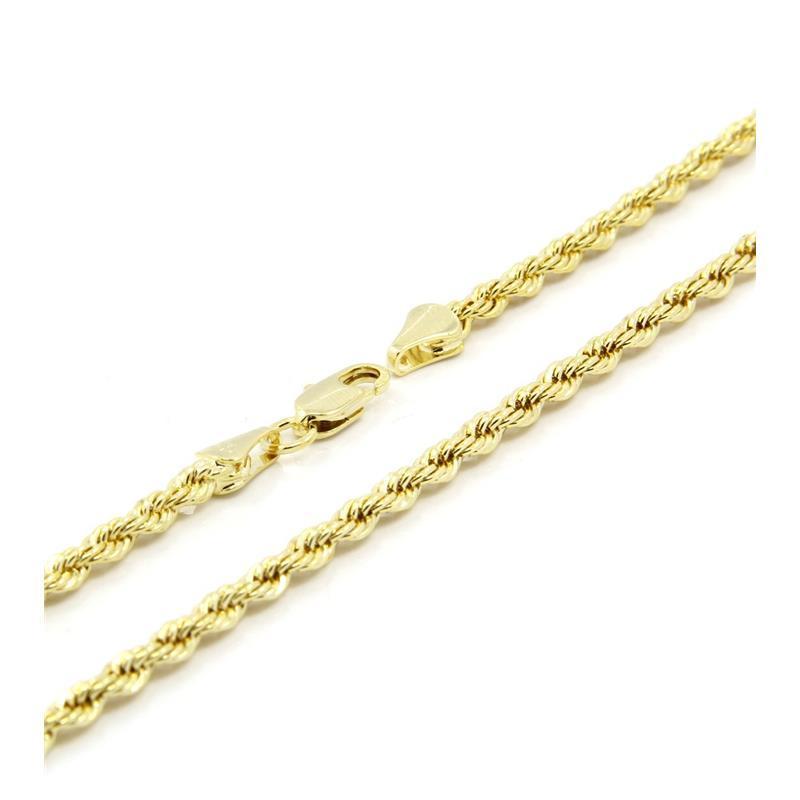 Mens 14K Yellow Gold Plated French Rope Chain Necklace 3mm 4mm - TikTok ...