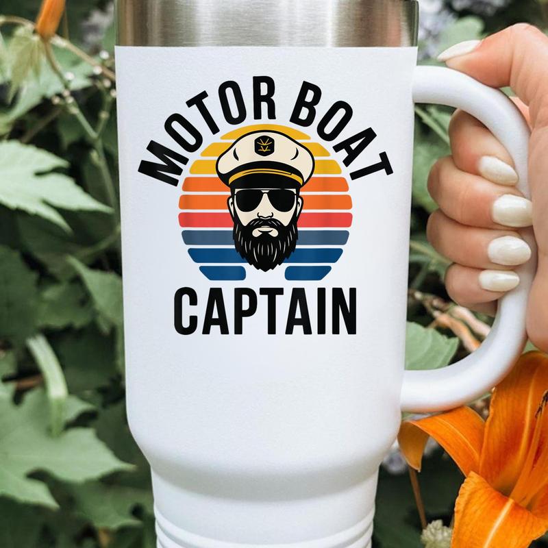 Stickers Motor Boat Captain Retro Nautical Vintage Ocean Seafarer ...