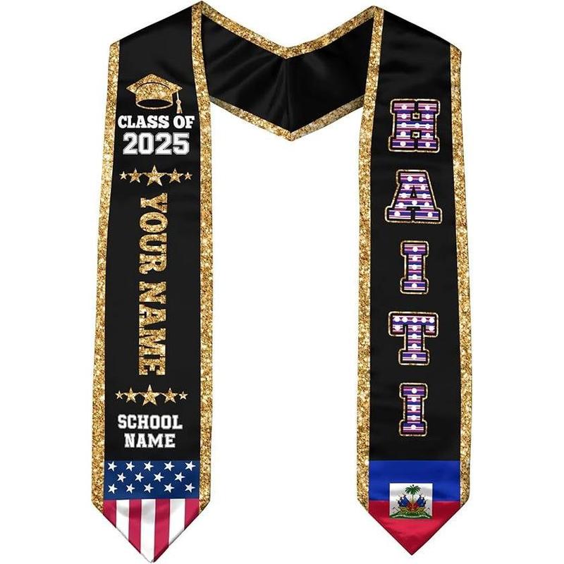 Haitian Graduation Sash - Custom Haiti Flag Stole, Personalized ...