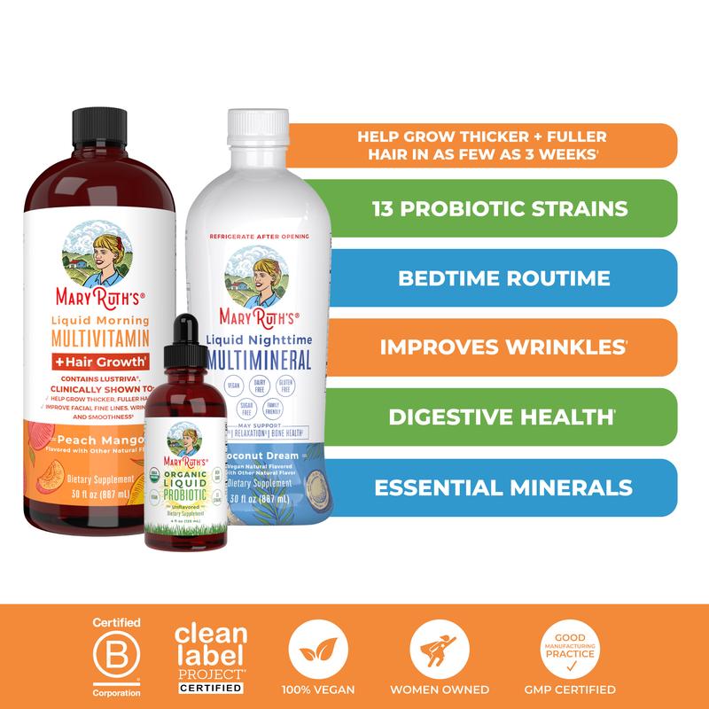 MaryRuth's Triad of Health + Hair Growth Bundle - Liquid Multivitamin ...