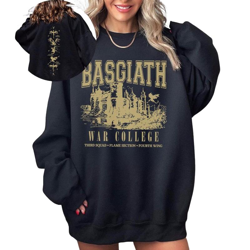 Fourth Wing Double-Sided Sweater - Basgiath War College - Dragon ...