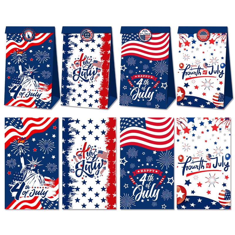American Flag Party Favor Bags for 4th of July, Patriotic Treat Bags ...