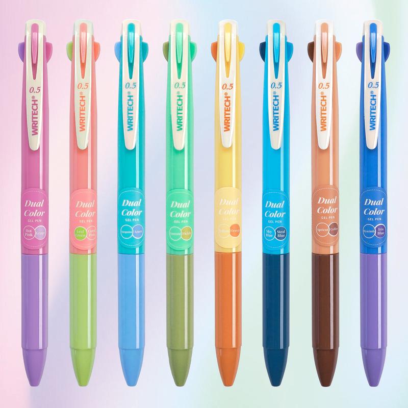 WRITECH Multi Colored Gel Pens 0.5mm 2 in 1 Assorted Color Ink - TikTok ...