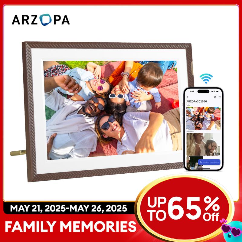 ARZOPA WiFi Digital Touch Screen Photo Frame 10.1 Inch 32GB Touchscreen ...