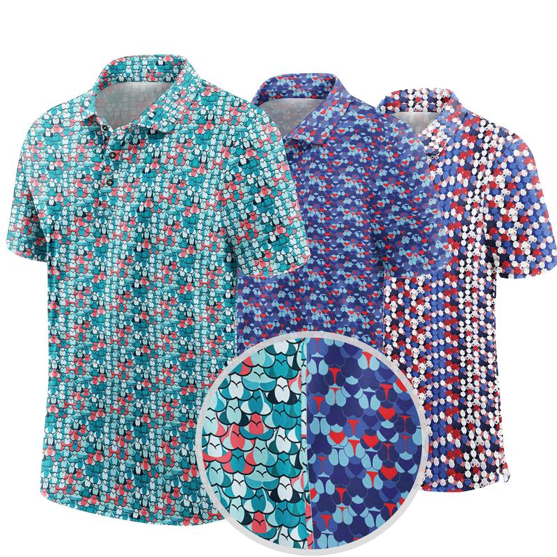 America Tatas & Peaches Polo - Funny Golf Shirt for Men Quick-Dry ...