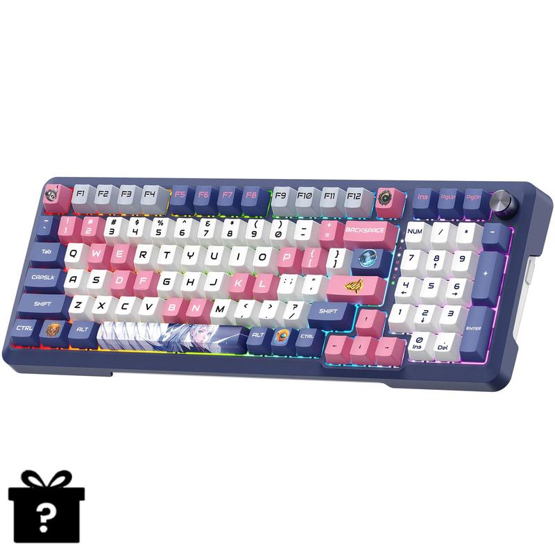 Risophy Wireless ACGN Mechanical Keyboard, 98 Keys RGB Gasket Tri-mode ...